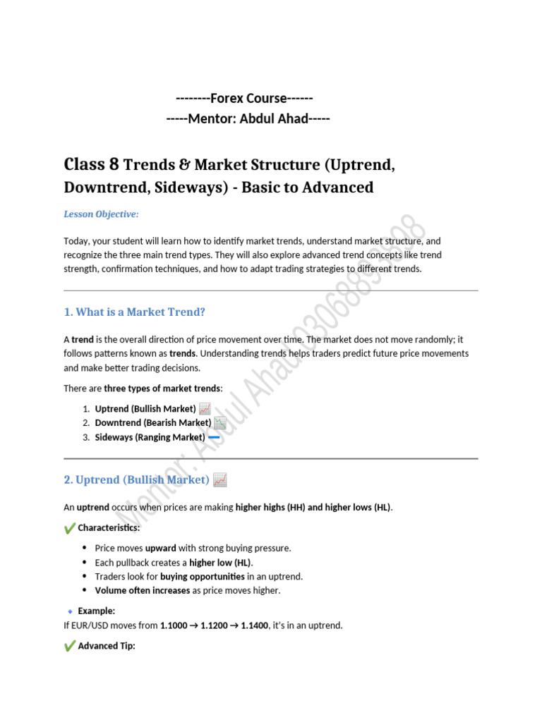 Market Trends: Uptrend, Downtrend, Sideways | PDF | Market Trend | Market (Economics)