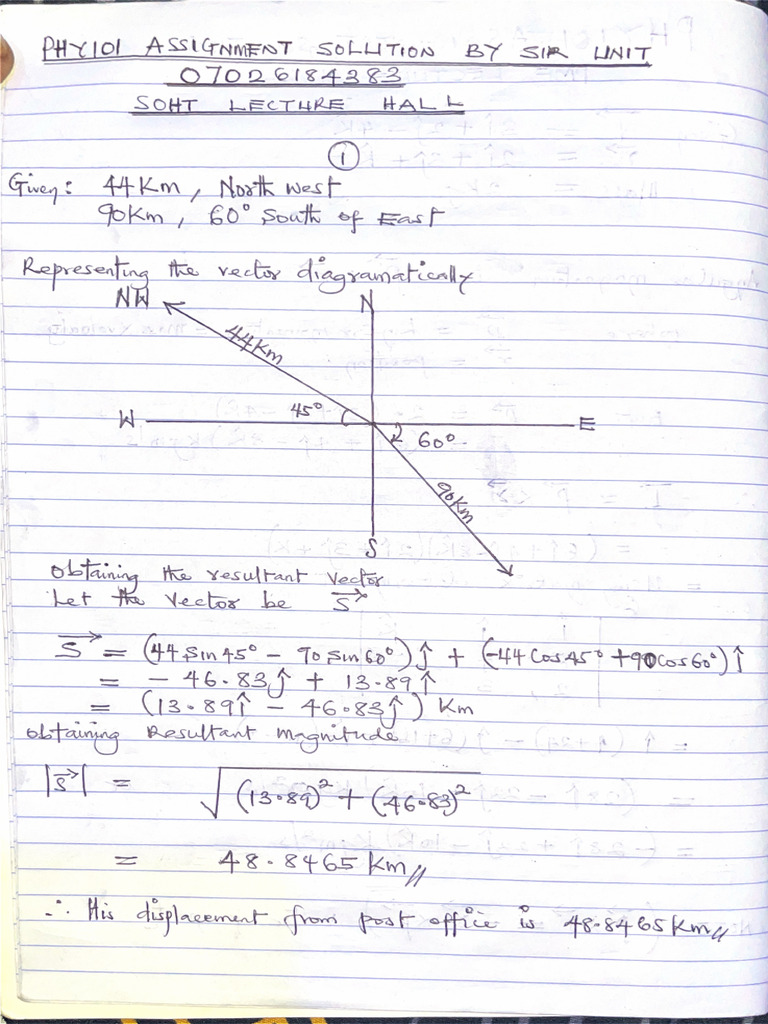 Soht Assignment Phy101 | PDF