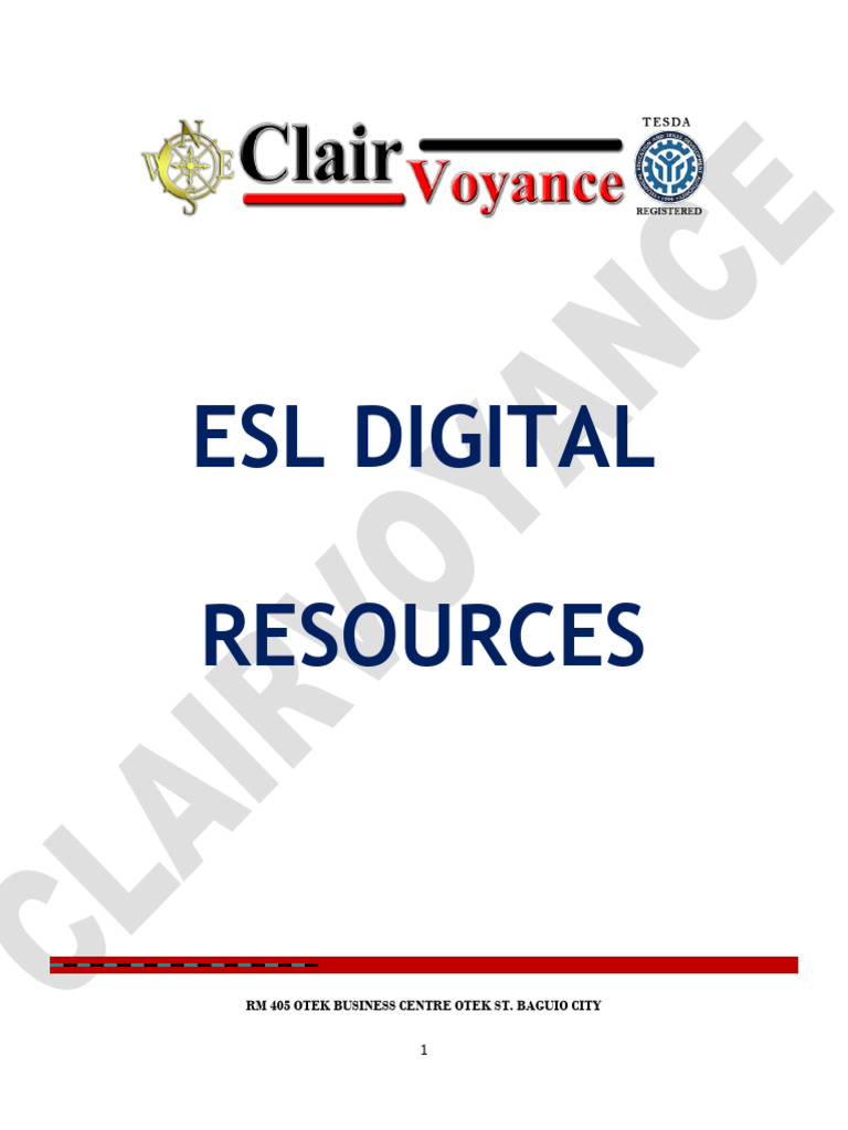 ESL Lessons - Digital Resources | PDF | English As A Second Or Foreign Language | Phonics
