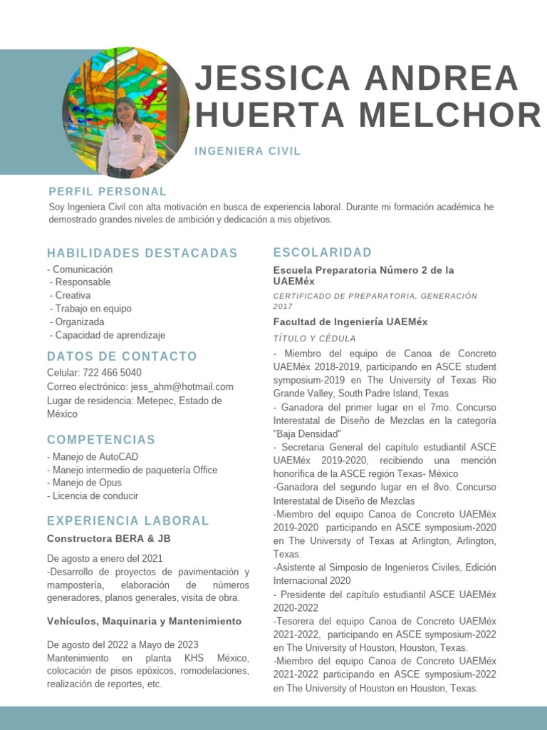 CV Jessica Huerta | PDF | Ingeniería