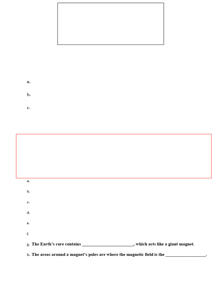 Magnets and Electromagnets Worksheet | PDF | Magnet | Magnetism