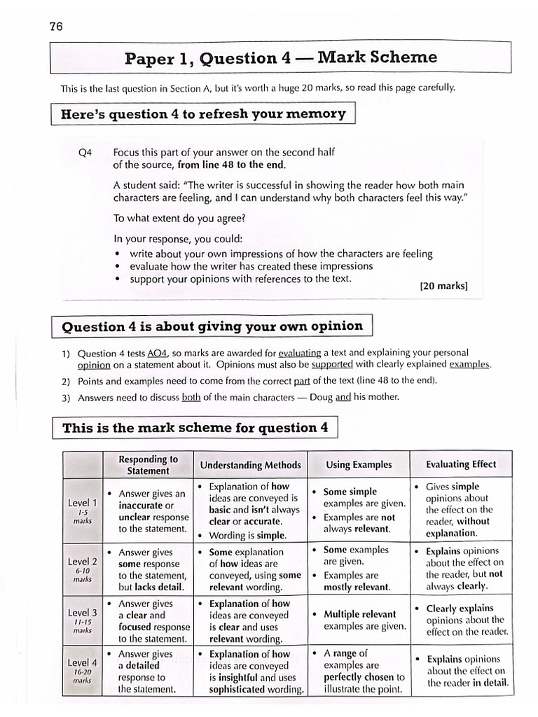 P1 Q4 Mark Scheme | PDF