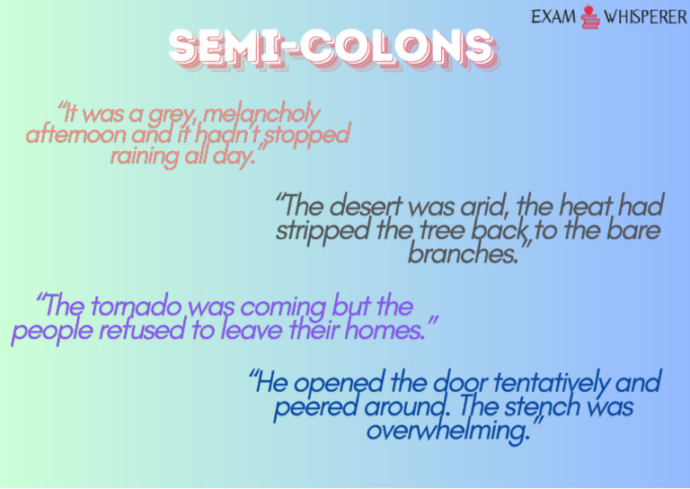 Semi-colon Sentences 2 | PDF