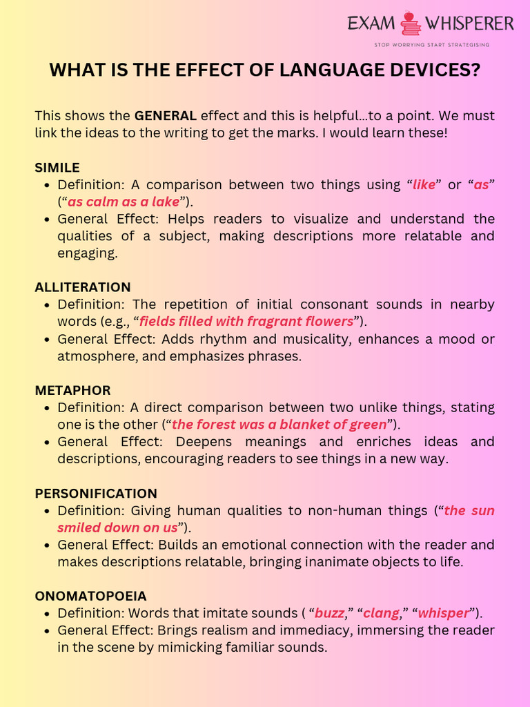 What Is The Effect of Language Devices | PDF