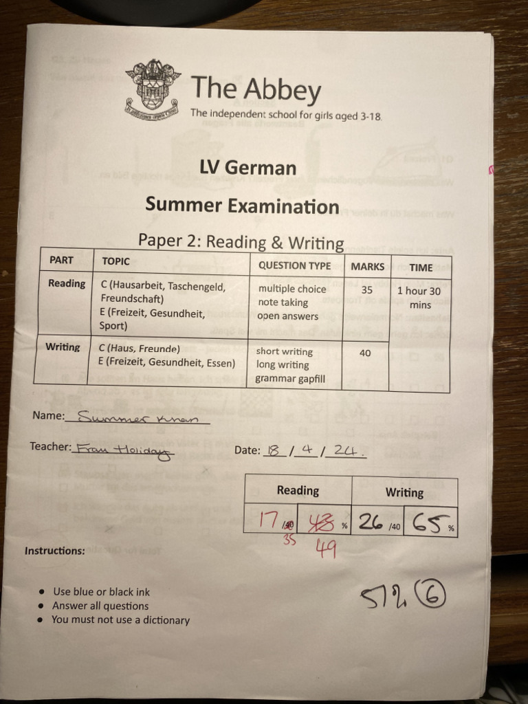 German Exam | PDF