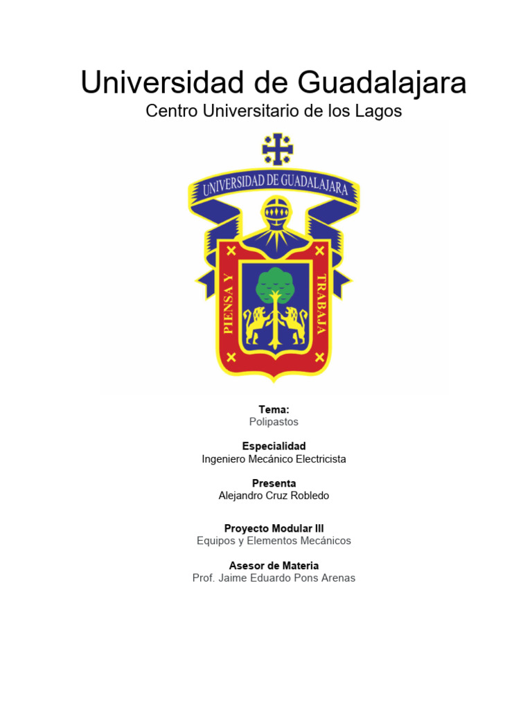 Estudio de Polipastos en Ingeniería | PDF | Fuerza | Tensión (Física)
