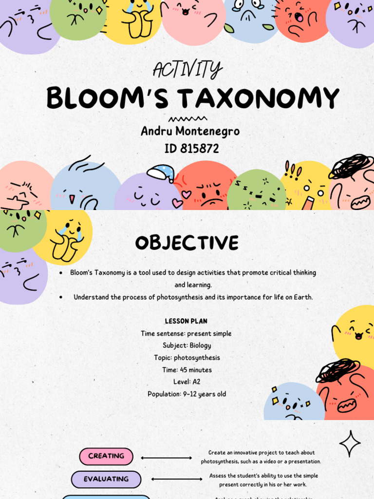 Bloom's Taxonomy Lesson on Photosynthesis | PDF