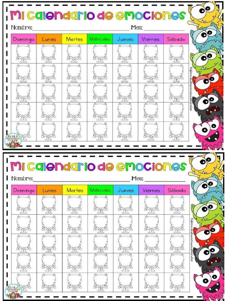 Calendario de Las Emociones | PDF