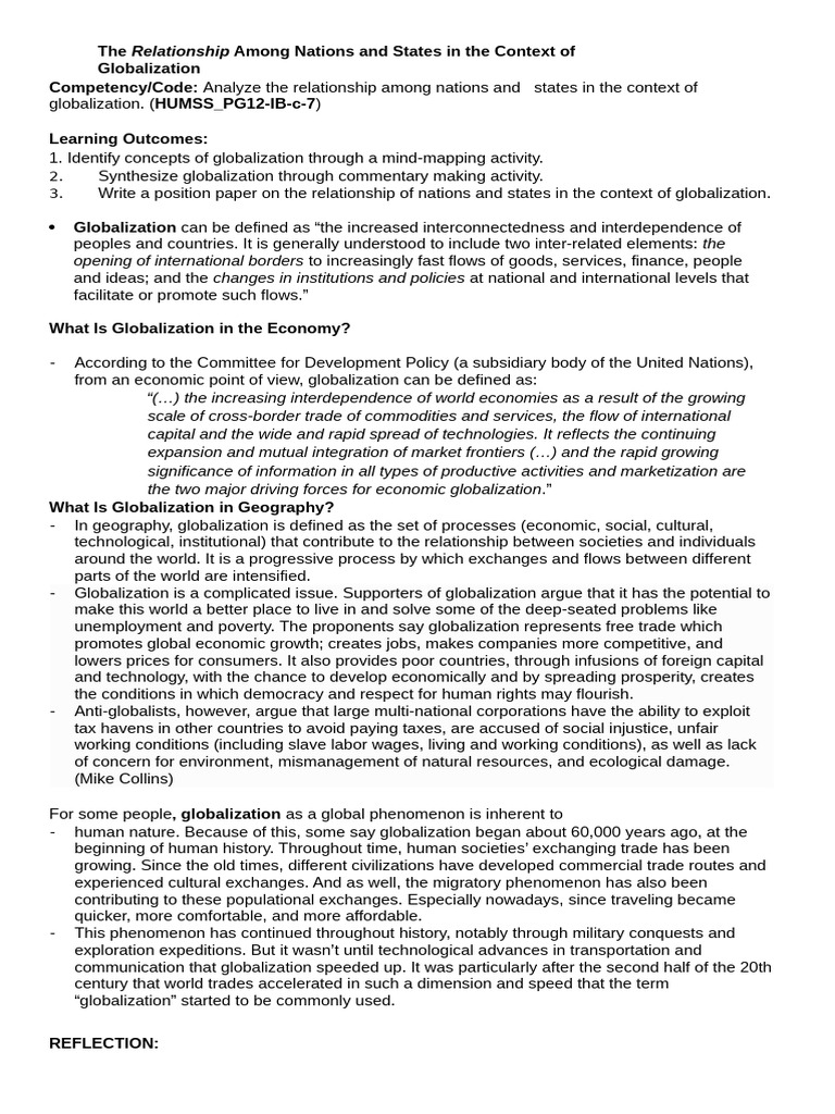 The Relationship Among Nations and States in The Context of ...