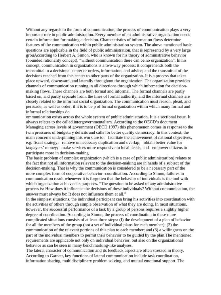 Effective Communication in Public Administration | PDF | Communication ...