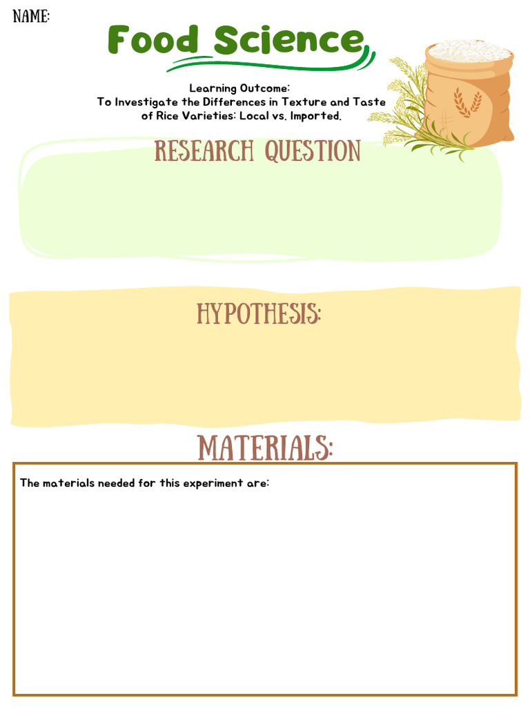 Scientific Method Worksheet | PDF | Cooking | Sampling (Statistics)