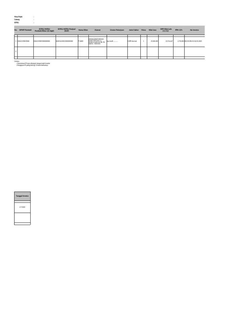 Form Pengisian Permintaan Faktur PPN | PDF