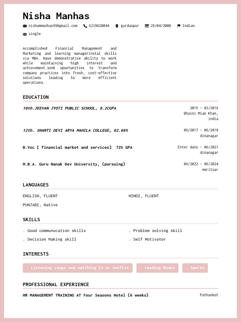 Nisha's Resume | PDF