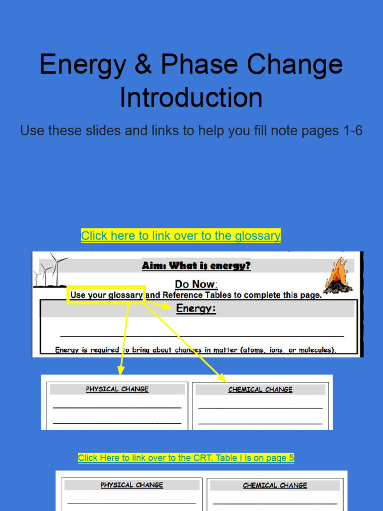 Energy &phase Change Introduction | PDF