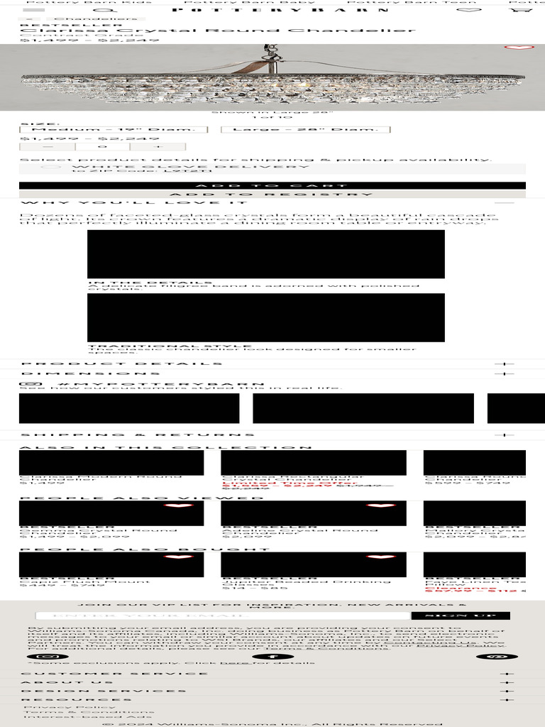 Clarissa Crystal Round Chandelier Pottery Barn | PDF