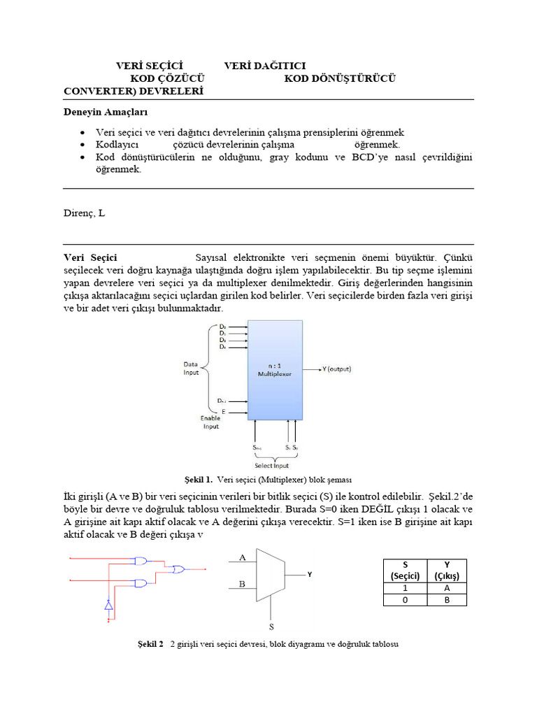 Sayısal Elektronik-II Deney 2 | PDF