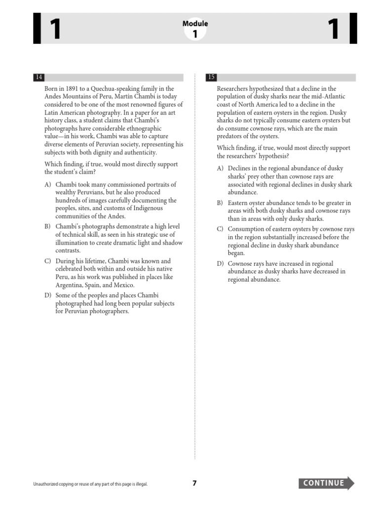 SAT Practice Test #8 - SAT Suite - College Board75312468 | PDF | Peru