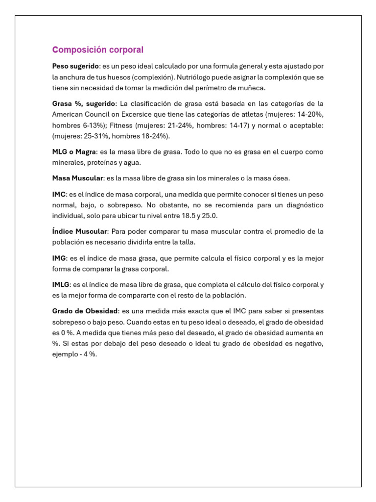 Composición Corporal | PDF | Tejido adiposo | Índice de masa corporal