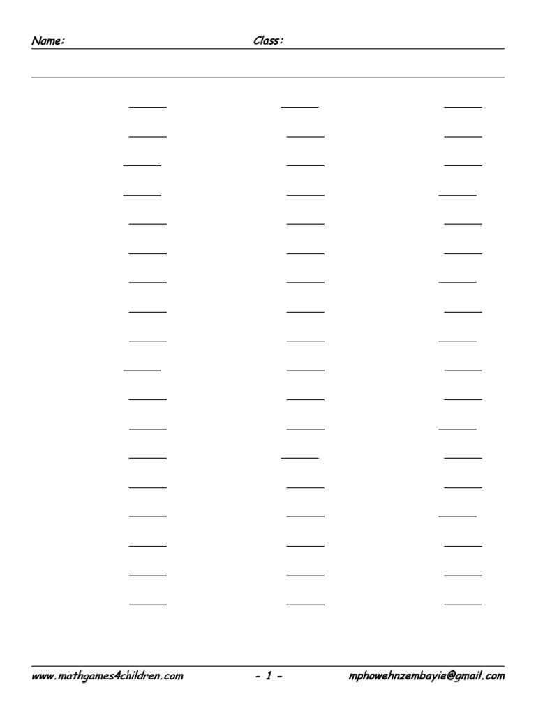 Percentage Calculation Worksheet | PDF