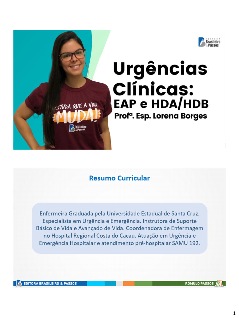 Urgências Clínicas Eap E Hda Hdb (Profª. Lorena Borges) | PDF | Edema ...