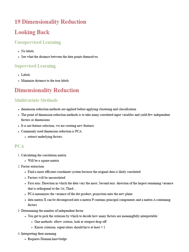 19 Dimensionality Reduction | PDF