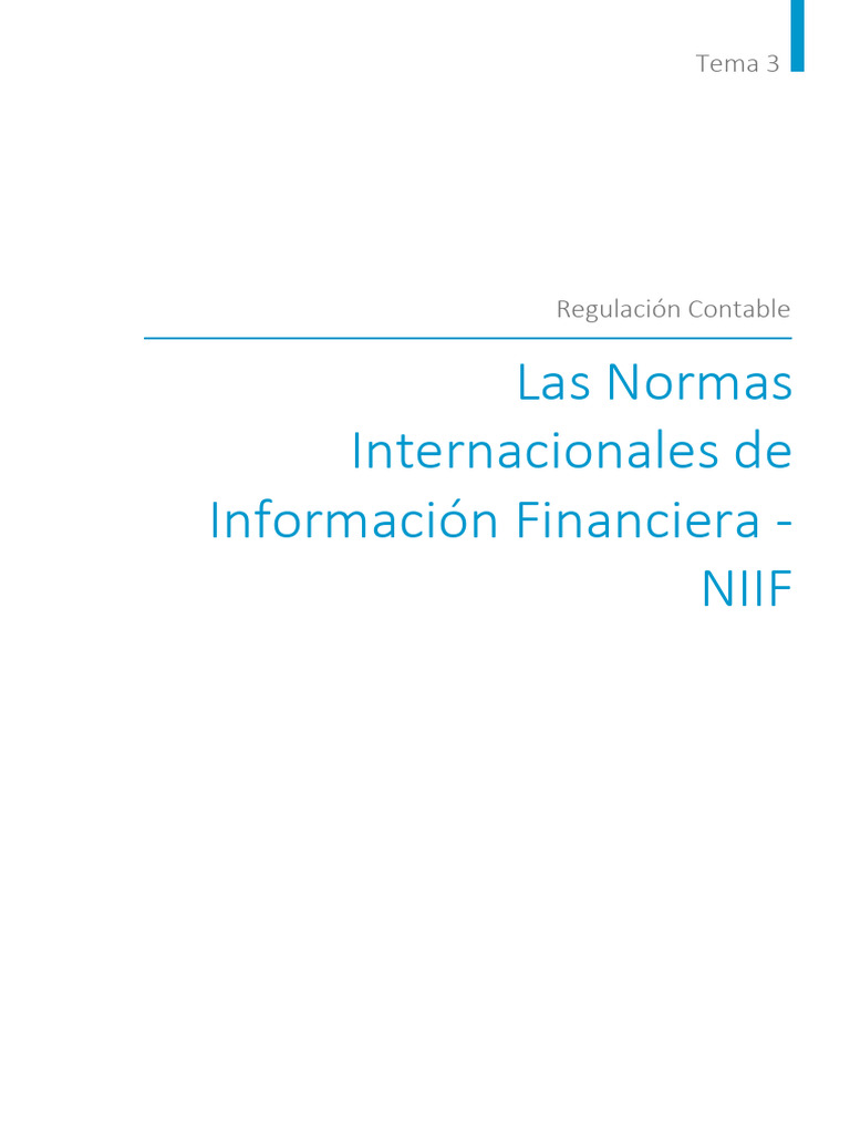 TEMA 3. LAS NORMAS INTERNACIONALES DE INFORMACIÓN FINANCIERA NIIF | PDF | normas internacionales ...