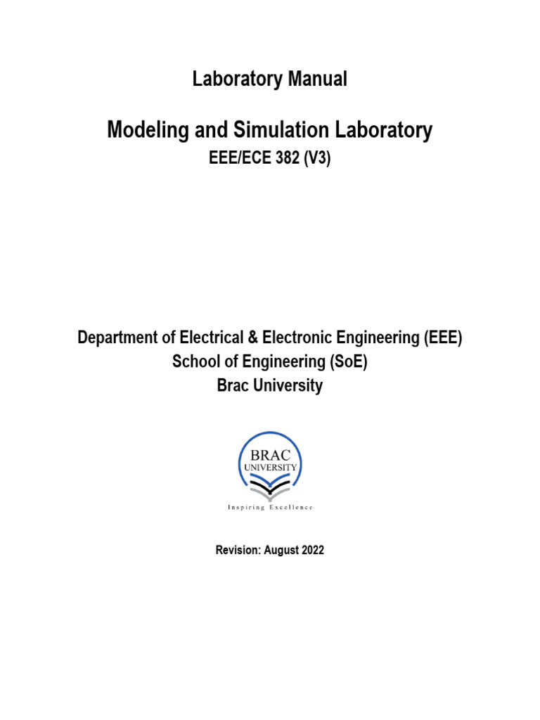 EEE - ECE382 - Modelling and Simulation Lab Manual - Spring 2025 | PDF | Errors And Residuals ...