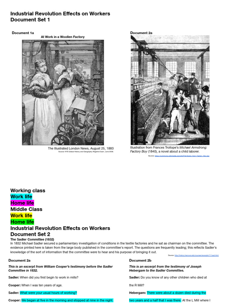 Copy of Industrial Revolution Effects Sources | PDF | Karl Marx ...