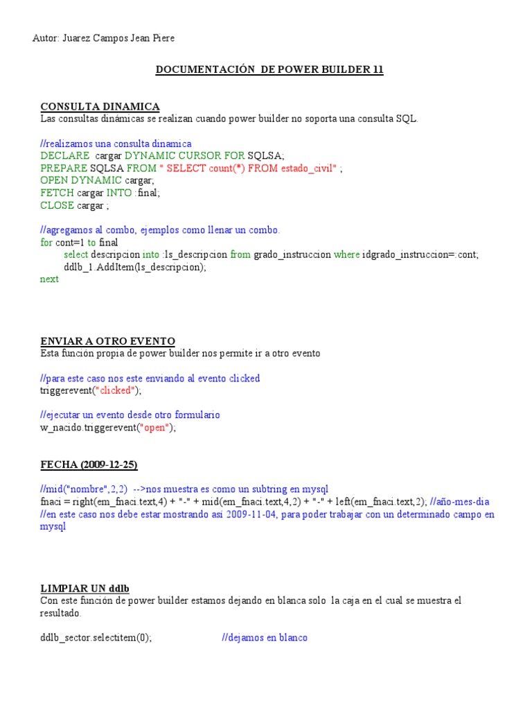 Documentacion de Power Builder 11 | PDF | SQL | Áreas de informática