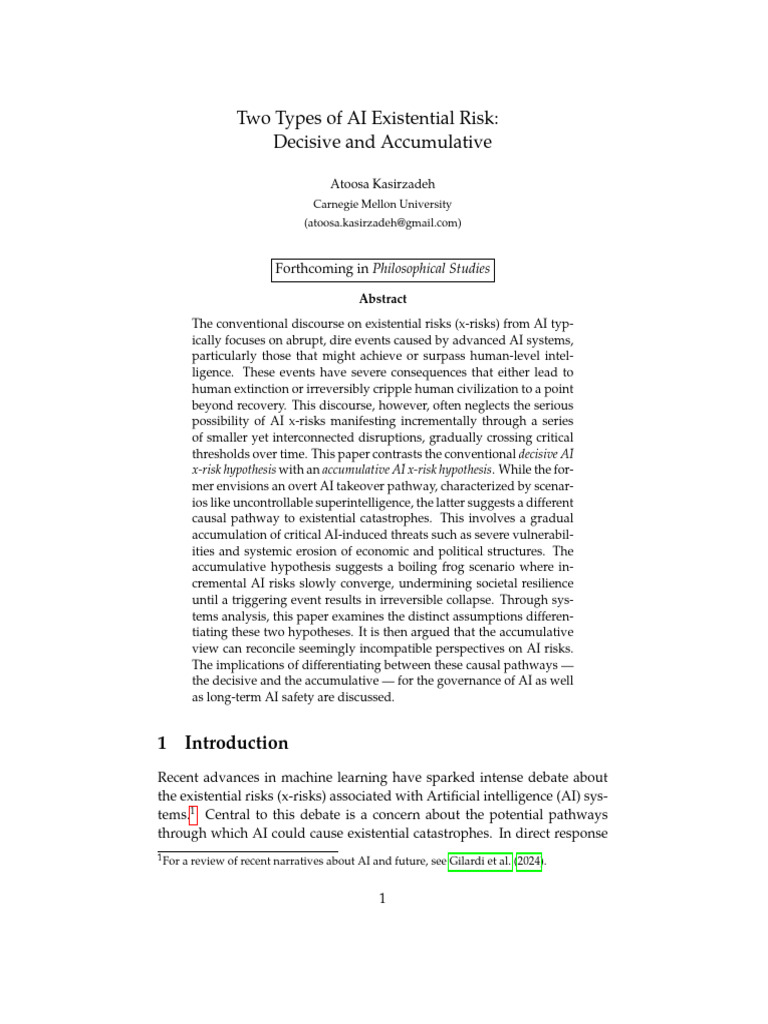 TwoTypes of AI Existential Risk atoosha | PDF | Artificial Intelligence ...