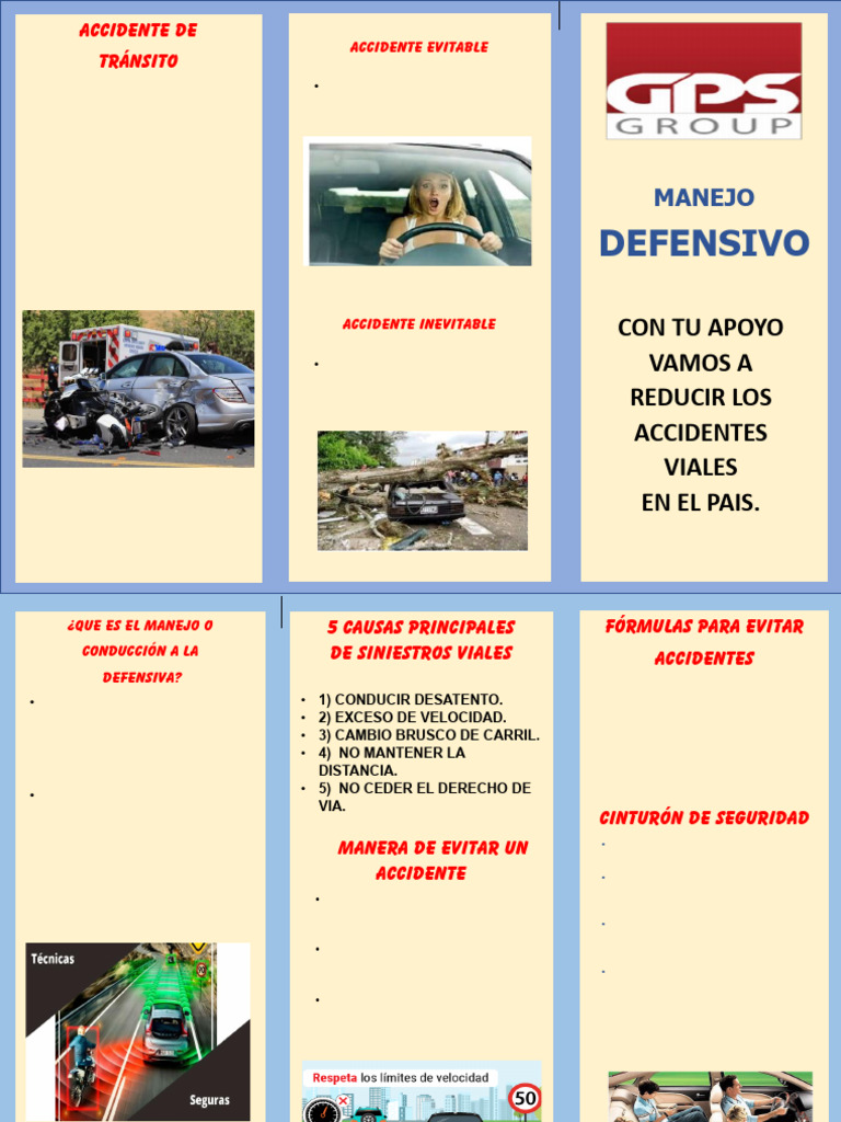 Triptico Manejo Seguro | PDF | Accidente de tráfico | Transporte de tierra