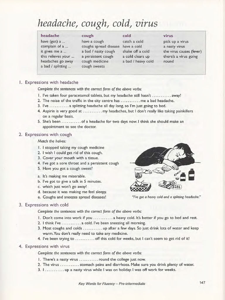 Symptoms Key - Words - For - Fluency - Pre-Intermediate | PDF