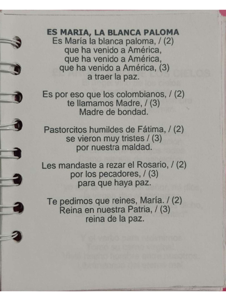 Cancionero L de M 13 Es María La Blanca Paloma | PDF
