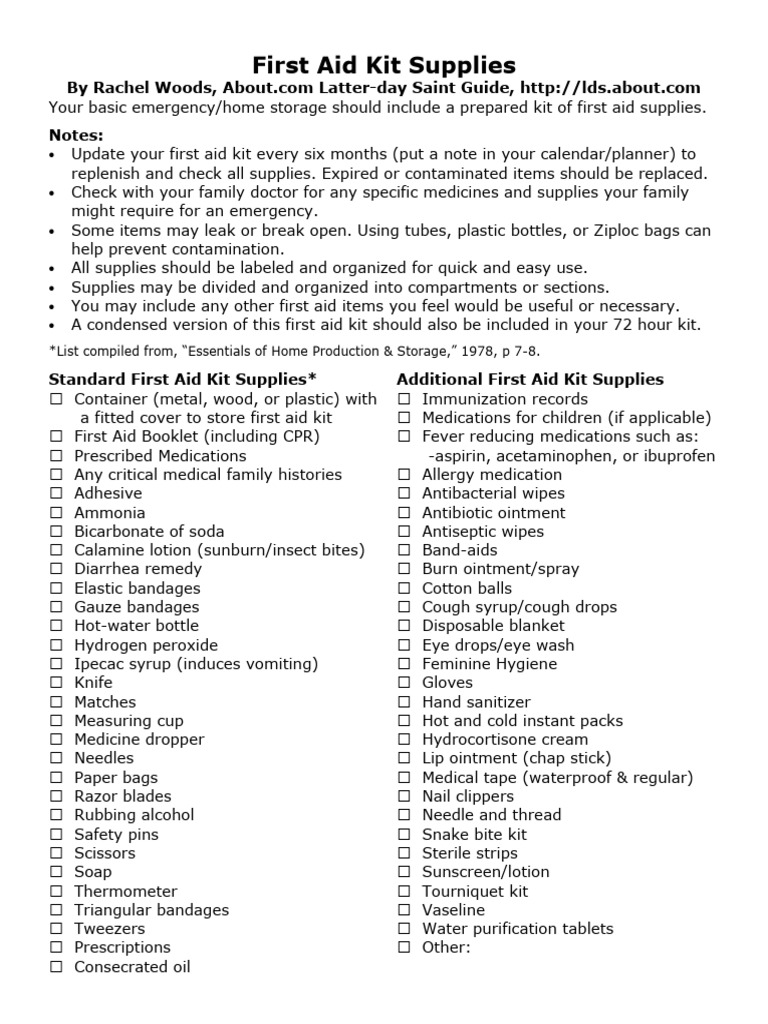 First Aid Kit | PDF | First Aid | Medicine