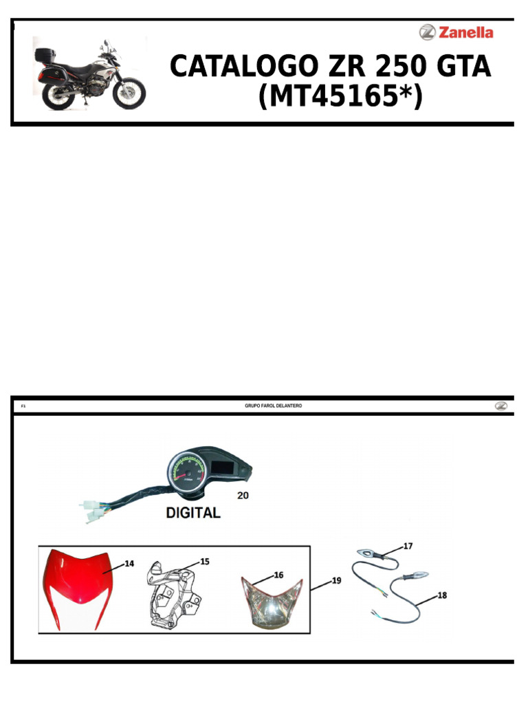 ZR 250 GTA Parts and Accessories List | PDF | Clutch