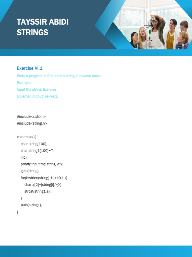 C String Manipulation Exercises | PDF | String (Computer Science) | Computer Programming