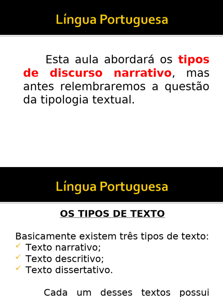 Aula Sobre Tipos de Texto e Discurso | PDF | Teatro
