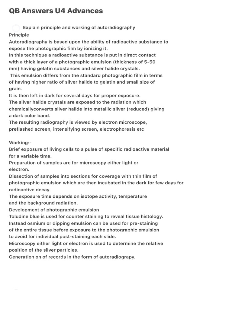 QB Answers U4 Advances 2 | PDF | Nuclear Magnetic Resonance | Radiation