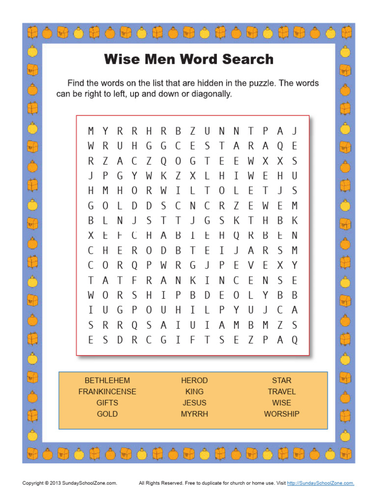 Wise Men Word Search Puzzle | PDF | Word Search | Biblical Magi