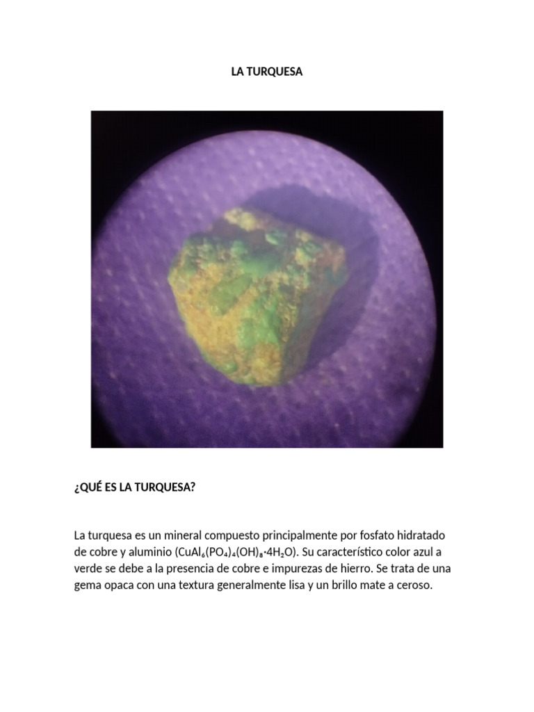 TURQUESA | PDF | Cobre | Minerales