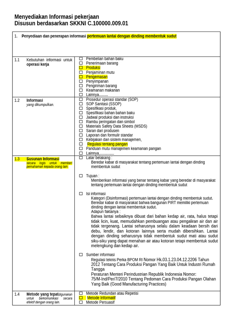 Form 3. NI LUH EKA MEIDIANTI Menyediakan Informasi Pekerjaan | PDF