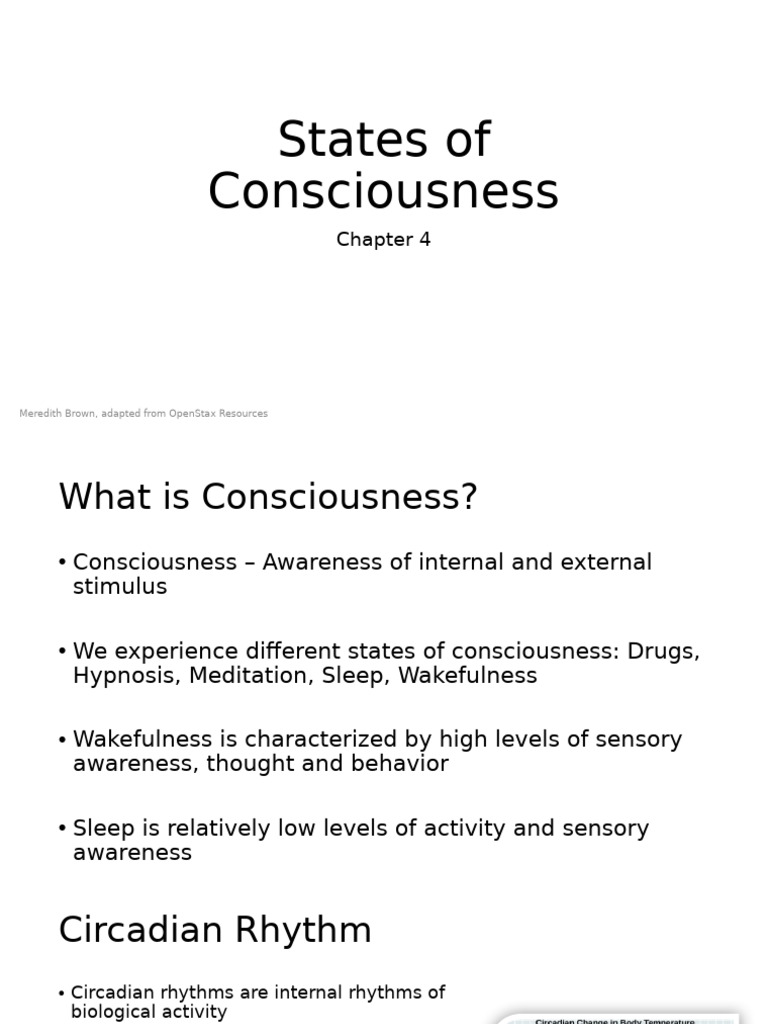 Chapter 4 States of Consciousness | PDF | Sleep | Circadian Rhythm