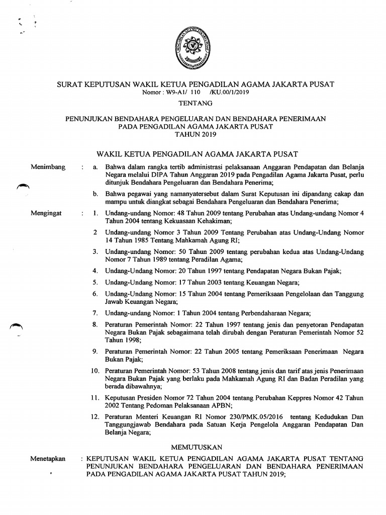 SK Penunjukan Bendahara | PDF