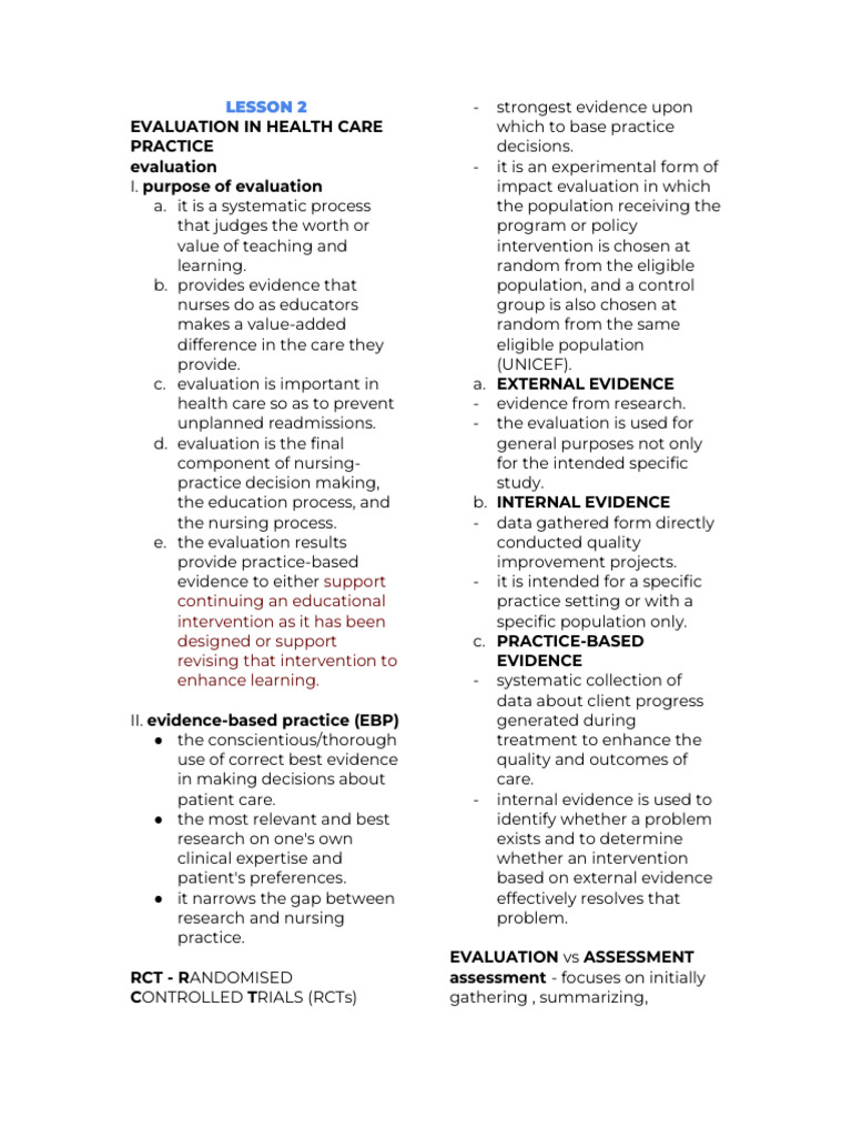 Nursing Health Education Midterms | PDF | Evaluation | Randomized ...