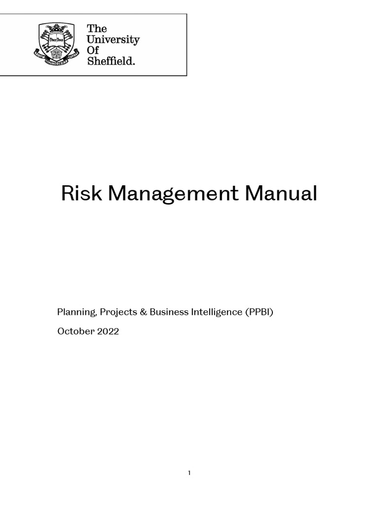 Risk Management Manual Oct 2022 - 0 | PDF | Risk | Risk Management