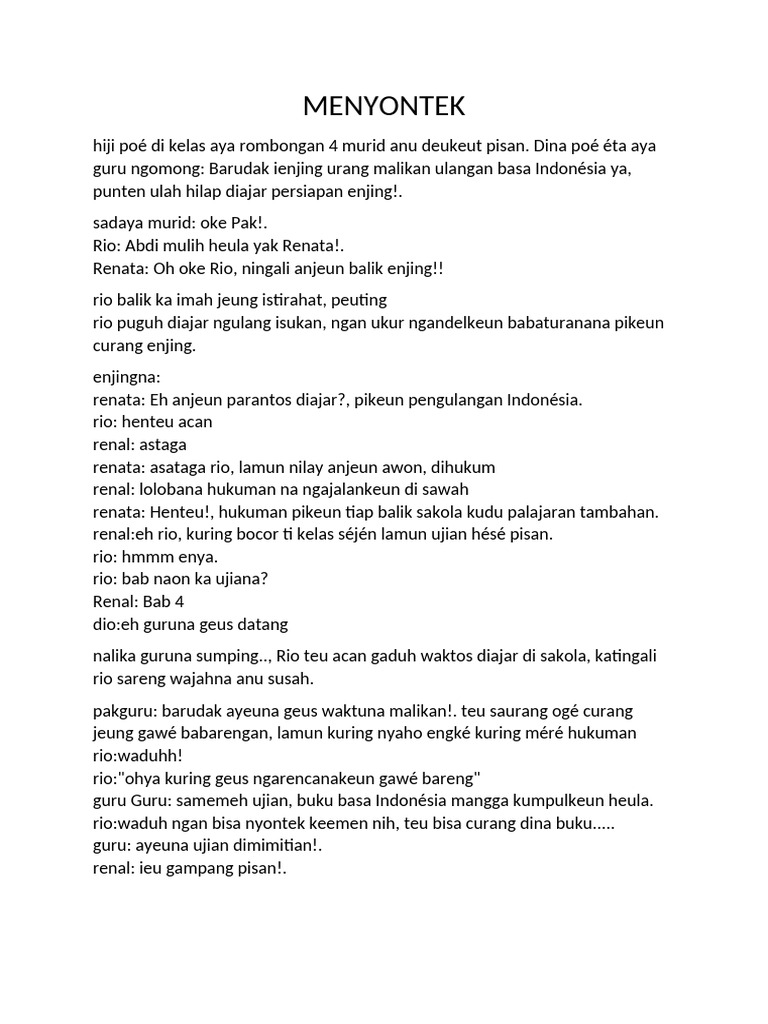 MENYONTEK Dialog Adzka Muhammad Za | PDF