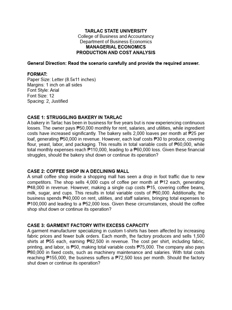 Unit 3-Production and Cost Analysis - Cases | PDF | Salary | Farms