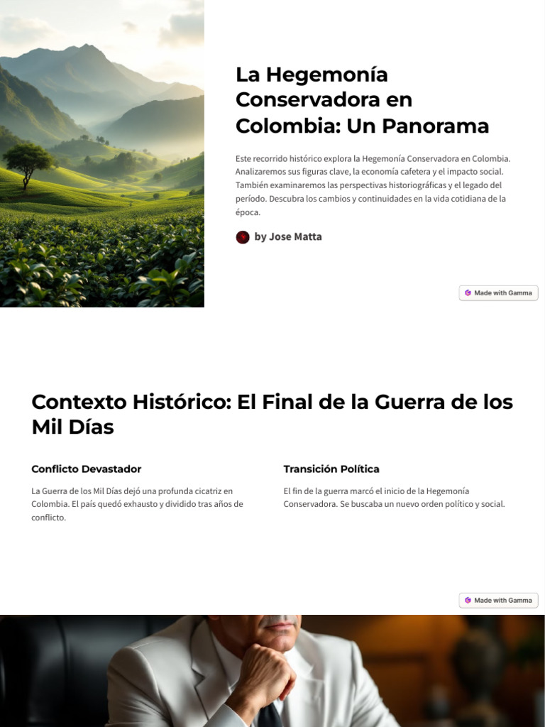 La Hegemonia Conservadora en Colombia Un Panorama | PDF