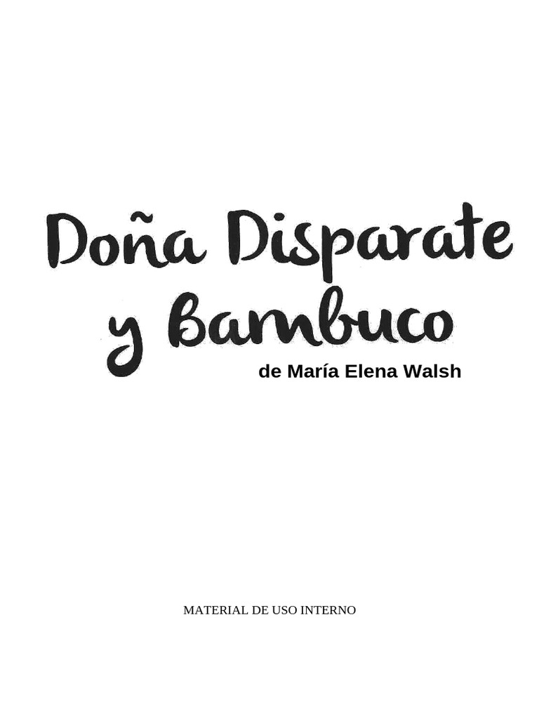 Doña Disparate y Bambuco de María Elena Walsh | PDF