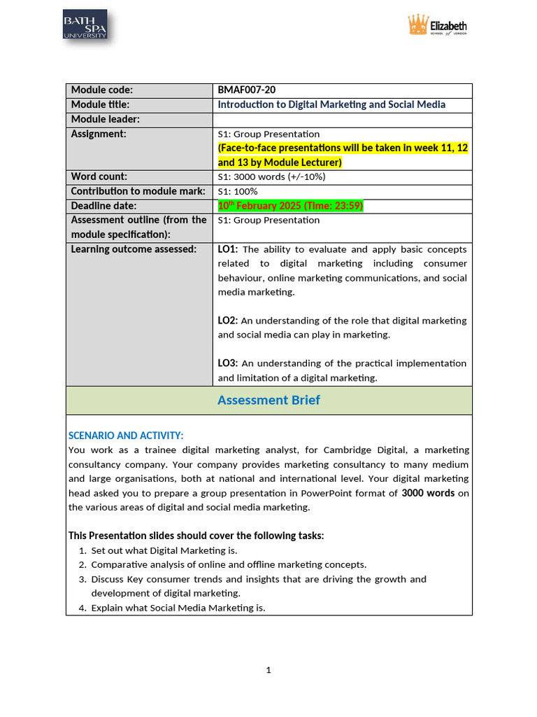 Assignment Brief (IDMSM) | PDF | Marketing | Digital Marketing